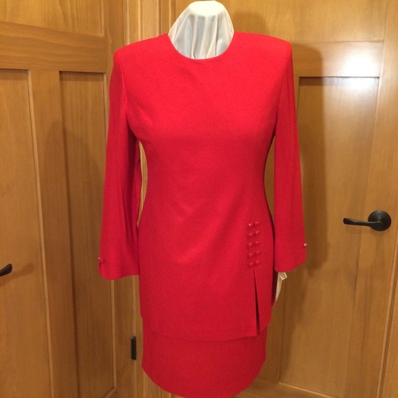 Dani Max | Dresses | Nwt Dani Max Red Long Sleeved Sheath Dress 2 ...